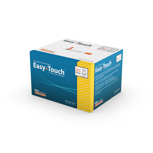 Easy Touch Easy Touch® U-100 Insulin Syringes, 31g, .5cc, 5/16″ (8mm ...